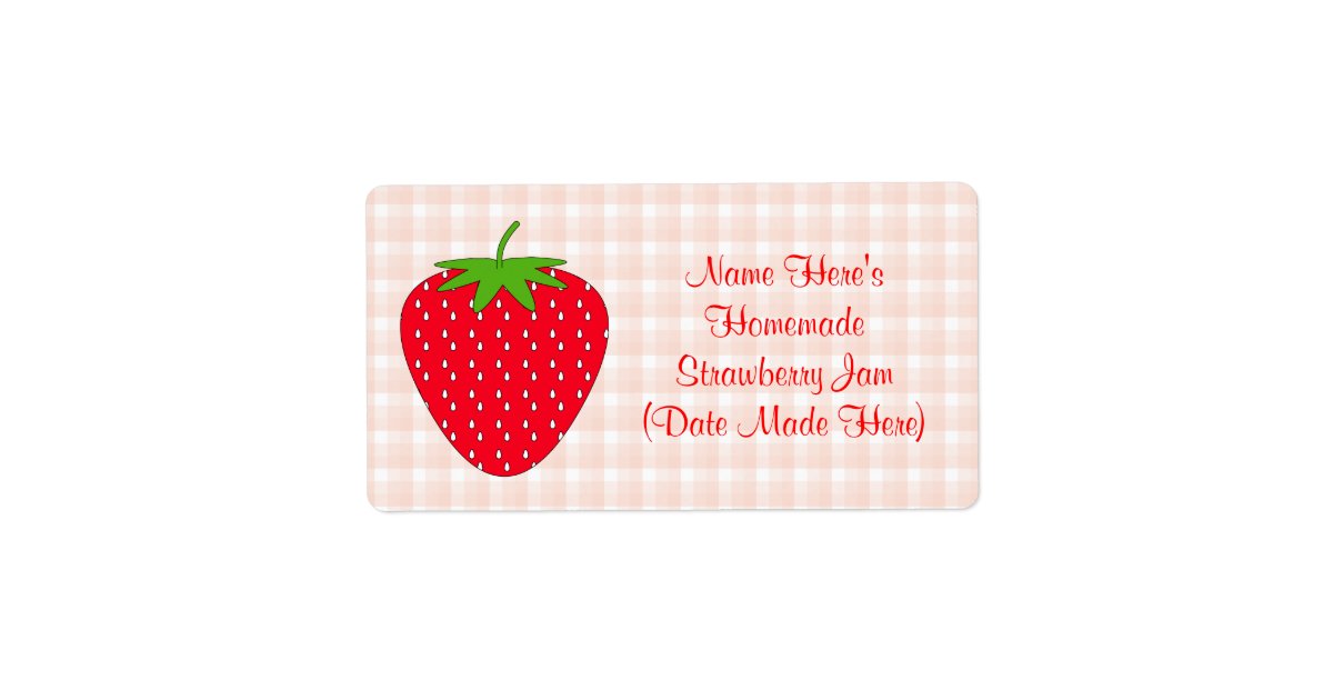 Homemade Strawberry Jam Label. Pink and Red. Label | Zazzle