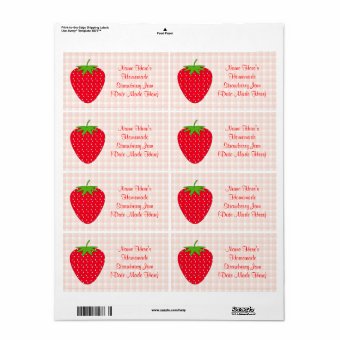 Homemade Strawberry Jam Label. Pink and Red. Label | Zazzle