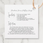 Homemade Stuffing Recipe | Thanksgiving Favor Tag | Zazzle