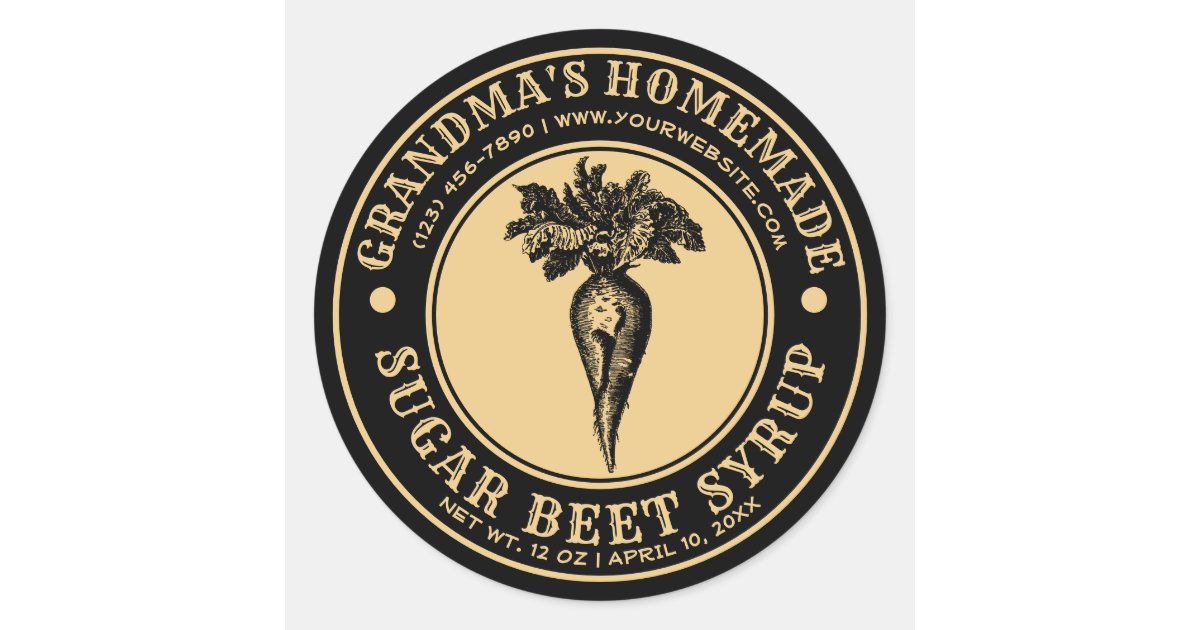 Homemade Sugar Beet Syrup Label Template | Zazzle