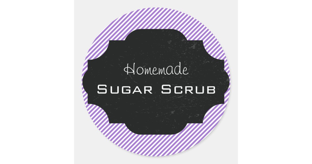 Homemade Sugar Scrub Label Classic Round Sticker | Zazzle