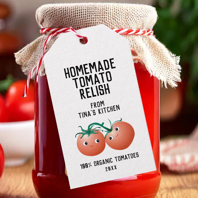 Homemade Tomato Relish Favor Tag with custom name | Zazzle