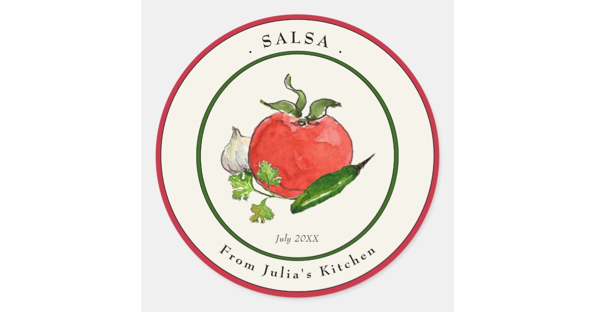 Homemade Tomato Salsa Jar label | Zazzle