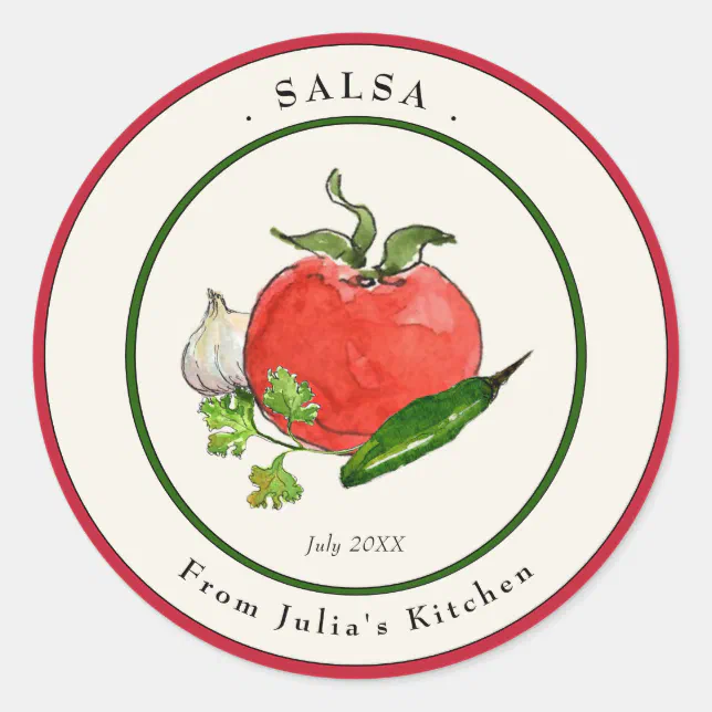 Homemade Tomato Salsa Jar label | Zazzle