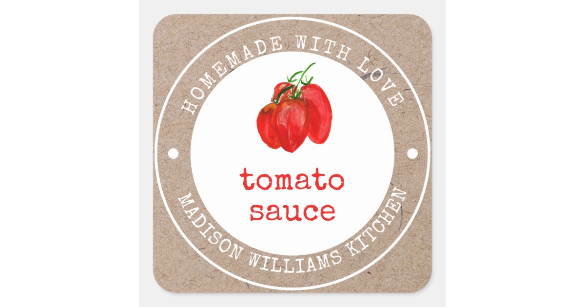 Homemade Tomato Sauce Canning Label | Zazzle