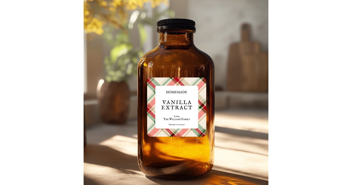 Homemade Vanilla Extract Bottle Stickers | Zazzle