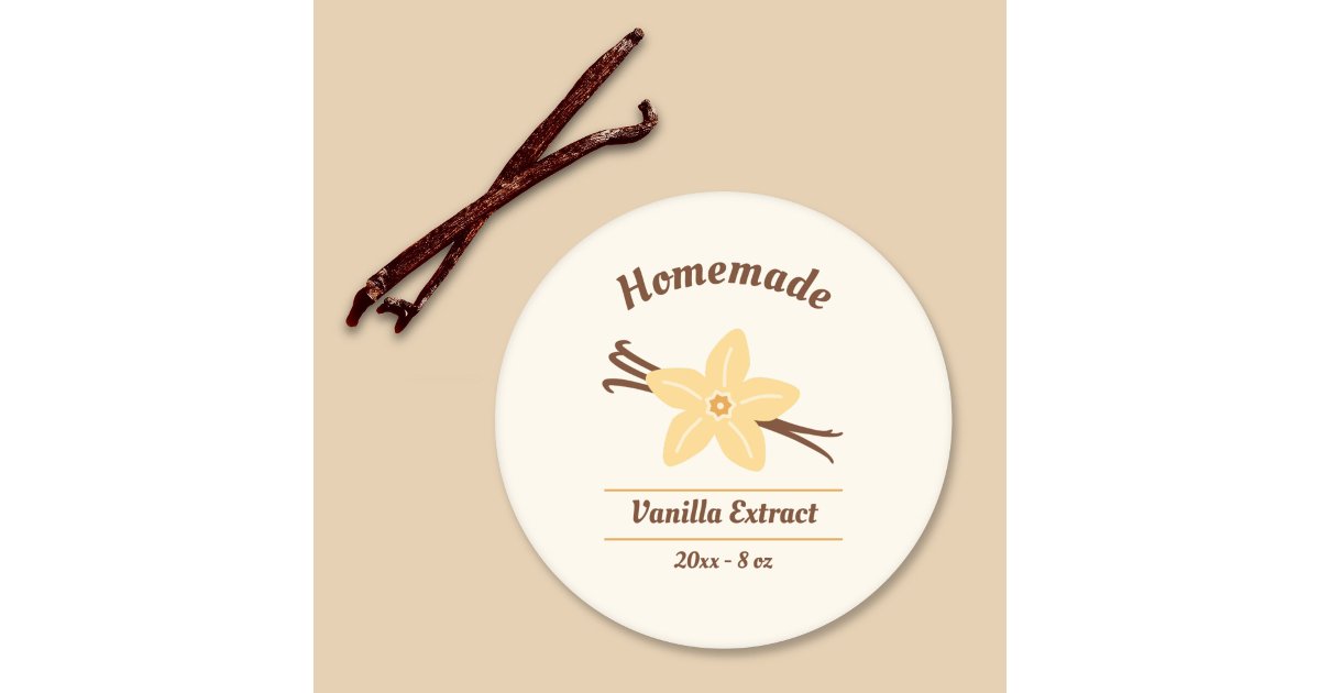 Homemade Vanilla Extract Label Sticker | Zazzle