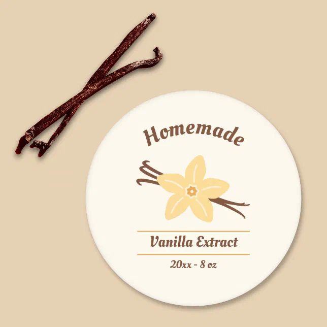 Homemade Vanilla Extract Label Sticker | Zazzle