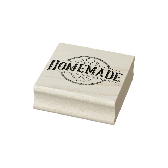 Homemade Vintage Label Wood Stamp | Zazzle