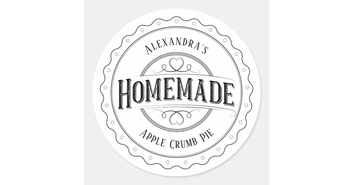 Homemade Vintage Personalized Label Stickers | Zazzle