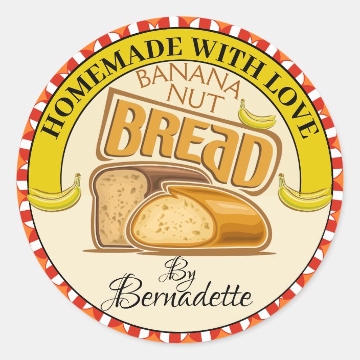 Homemade With Love Bread Classic Round Sticker | Zazzle.com