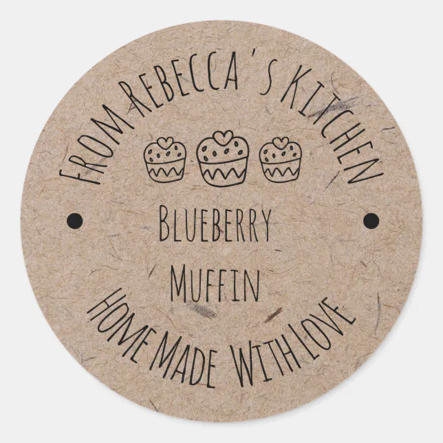 Homemade with Love Kraft Paper | Baked Goods Label | Zazzle