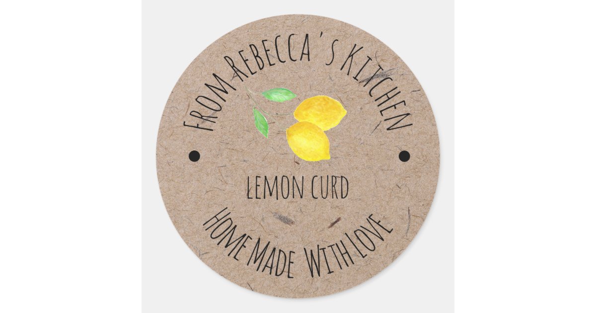 Homemade with love Lemon Curd label | Zazzle
