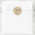 Homemade with Love Personalized Kraft Paper Classic Round Sticker | Zazzle