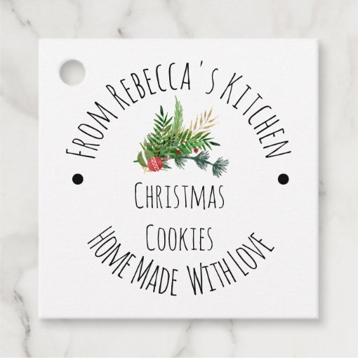 Homemade with Love Rustic Christmas Cookies Favor Tags | Zazzle