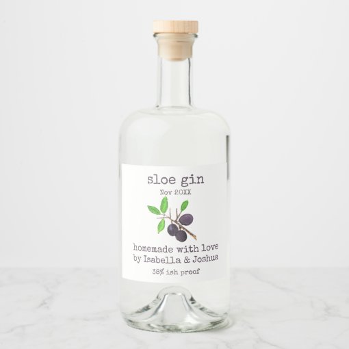Homemade with love Sloe Gin label | Zazzle