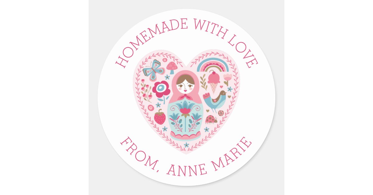 Homemade With Love Sticker | Zazzle