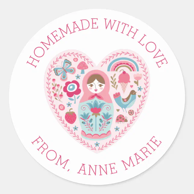 Homemade With Love Sticker | Zazzle