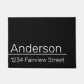 Homeowner Name & Address Black White Mailbox Decal Doormat | Zazzle