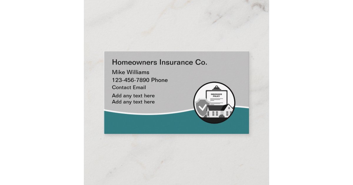 Homeowners Insurance Agent Business Cards | Zazzle