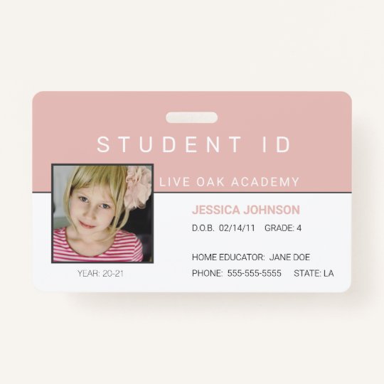 Homeschool Girl Student ID Badge | Pink Rainbow | Zazzle.com