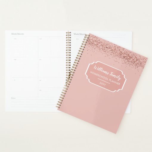 Homeschool Portfolio Organization Glitter Planner | Zazzle