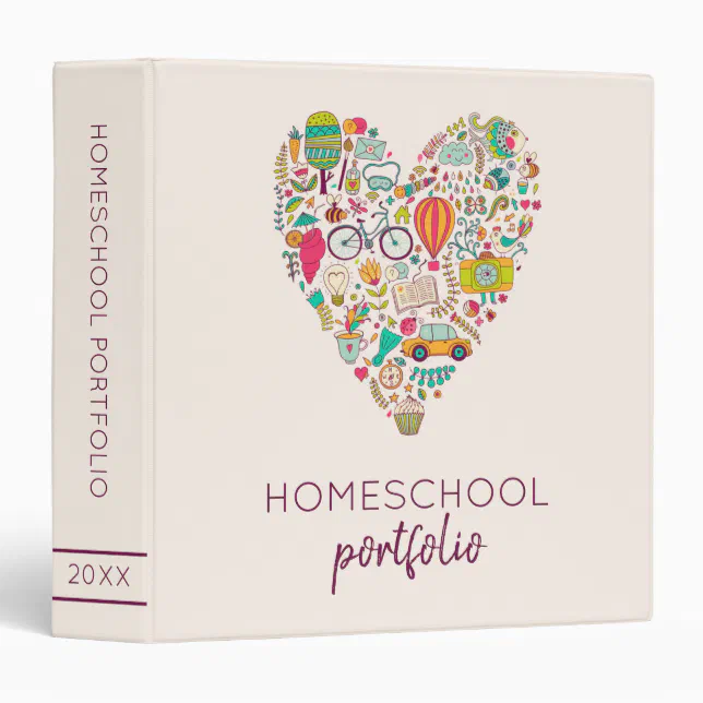 Homeschool Portfolio Organizer And Notebooking 3 Ring Binder | Zazzle