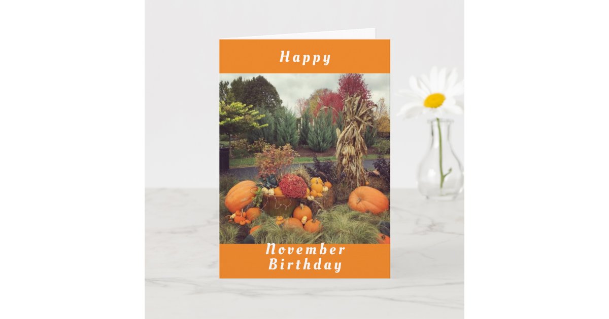 HOMESPUN GREETING *HAPPY NOVEMBER BIRTHDAY* CARD | Zazzle
