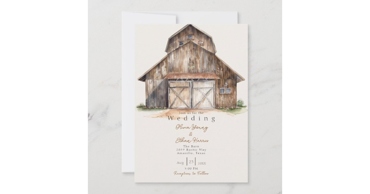 HOMESPUN - Rustic Barn Wedding Invitation | Zazzle