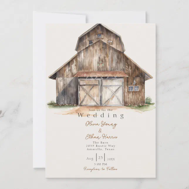 HOMESPUN - Rustic Barn Wedding Invitation | Zazzle