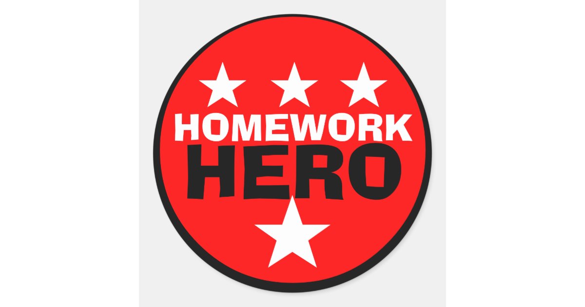 Homework Hero School Sticker | Zazzle