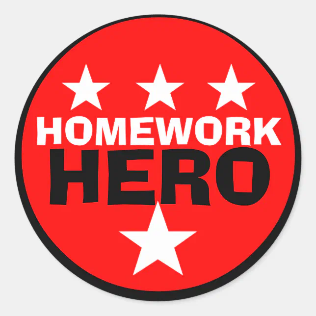 Homework Hero School Sticker | Zazzle