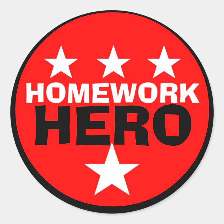 Homework Hero School Sticker | Zazzle