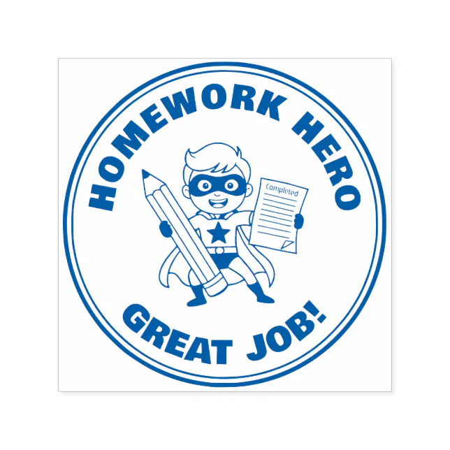 Homework Hero Teacher Reward Motivational Self-inking Stamp | Zazzle