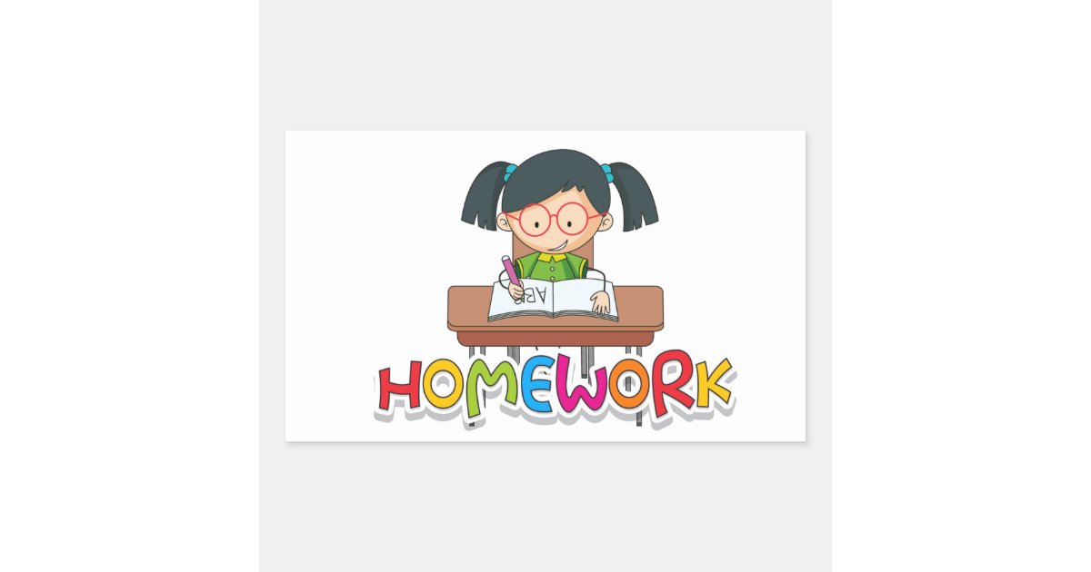 Homework Rectangular Sticker | Zazzle