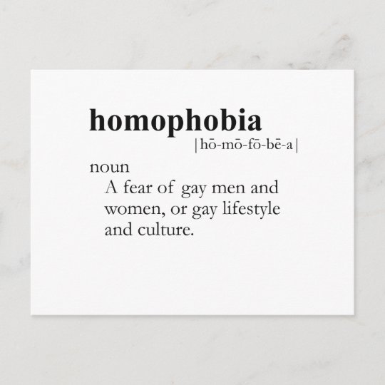 HOMOPHOBIC (definition) Postcard | Zazzle.com