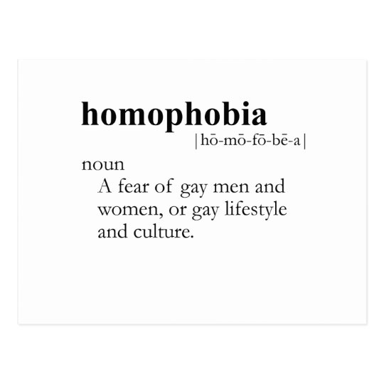 HOMOPHOBIC (definition) Postcard | Zazzle.com