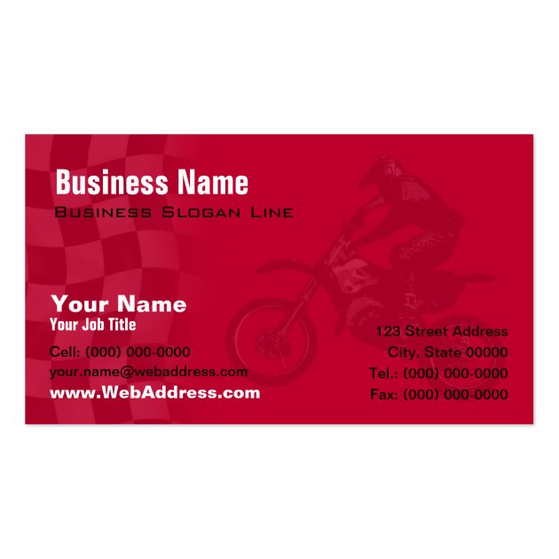 Honda Red Motocross Business Card