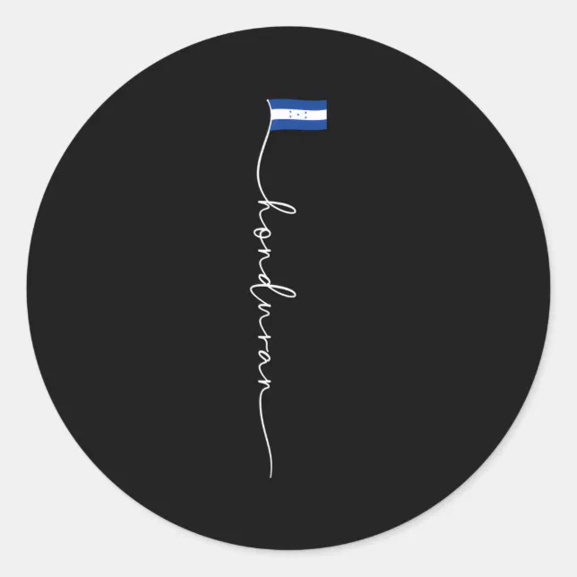 Hondura Signature Honduran Flag Classic Round Sticker | Zazzle