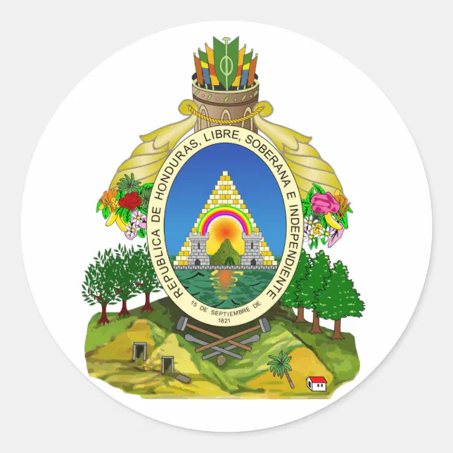 Honduras Coat of Arms Classic Round Sticker | Zazzle