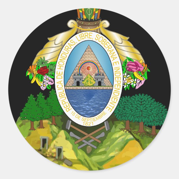 honduras emblem classic round sticker | Zazzle.com