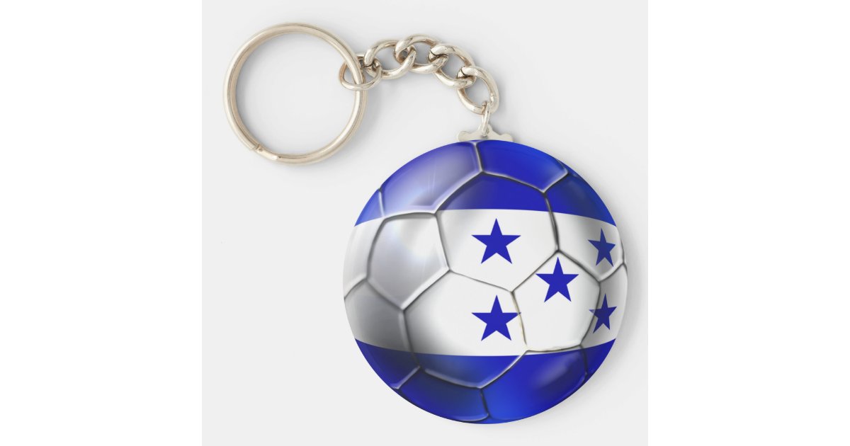 Honduras flag 5 star soccer ball futbol fans gifts keychain | Zazzle.com