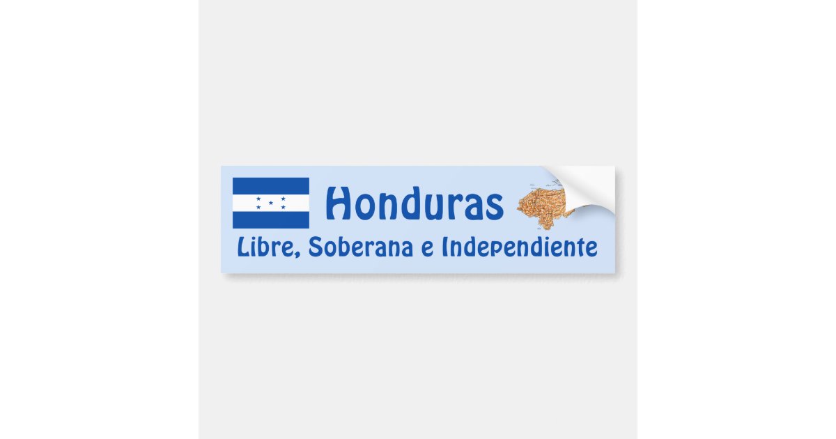 Honduras Flag and Map Bumper Sticker | Zazzle