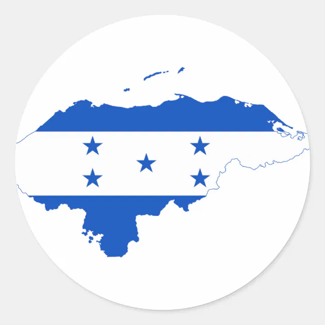 Honduras Flag Map HN Classic Round Sticker | Zazzle