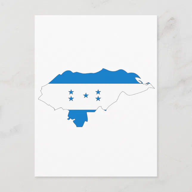Honduras flag map postcard | Zazzle