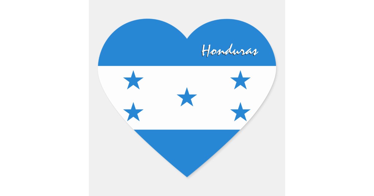 Honduras Heart Sticker, Patriotic Honduras Flag Heart Sticker | Zazzle