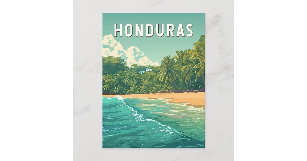 Honduras Illustration Travel Art Vintage Postcard | Zazzle