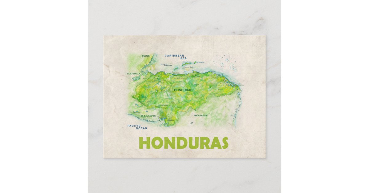 Honduras map postcard | Zazzle