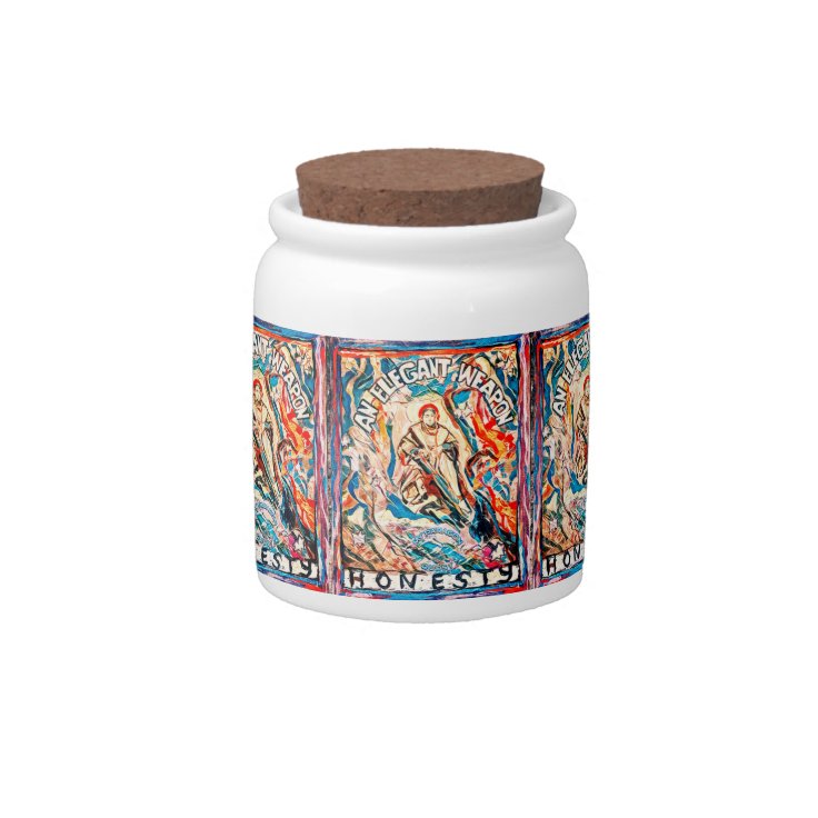 Honesty, an elegant weapon for civilized times candy jar | Zazzle