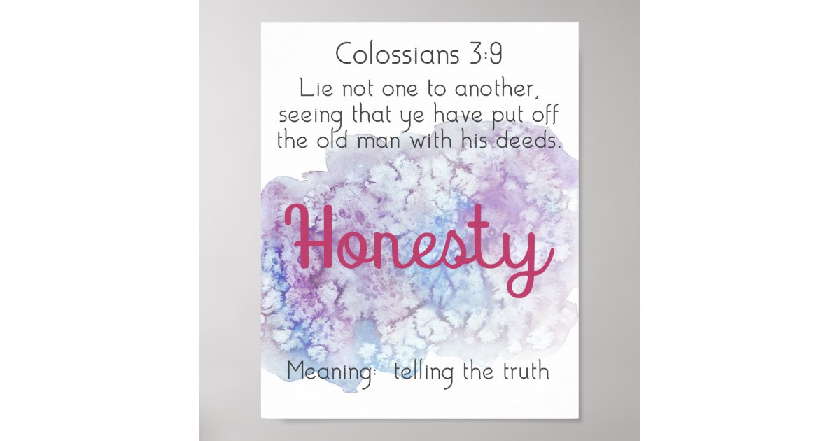 Honesty Character Trait Poster | Zazzle
